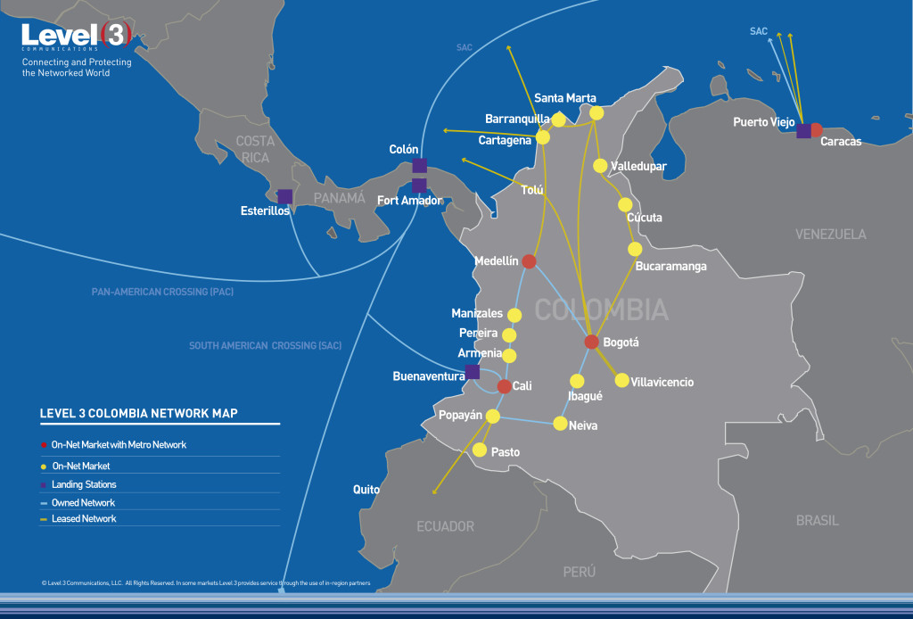 LEVEL 3 – COLOMBIA – NETWORK MAP – trendTIC
